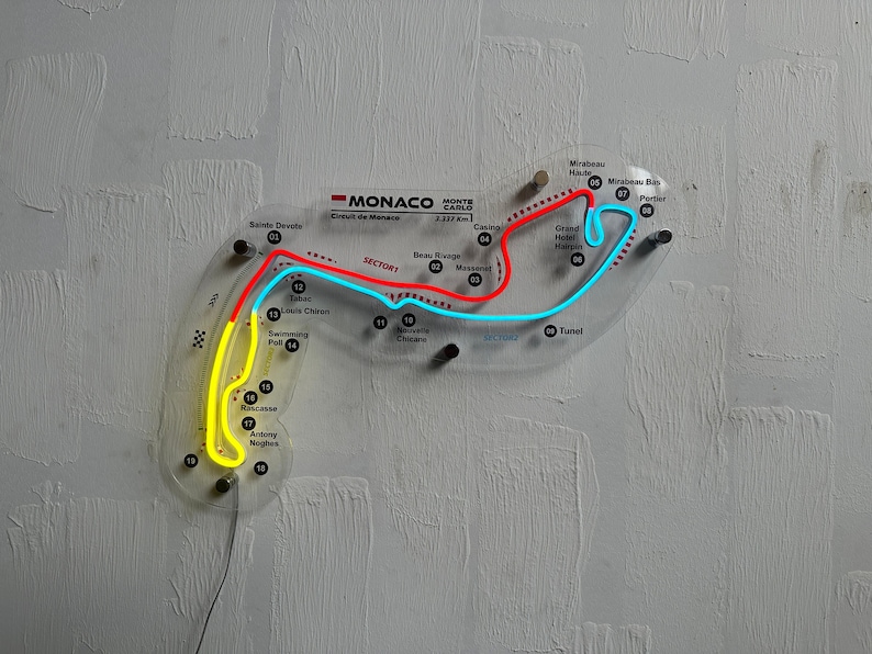 Circuit De Monaco Neon Race Track | Neon Race Track | F1 Formula | Race ...