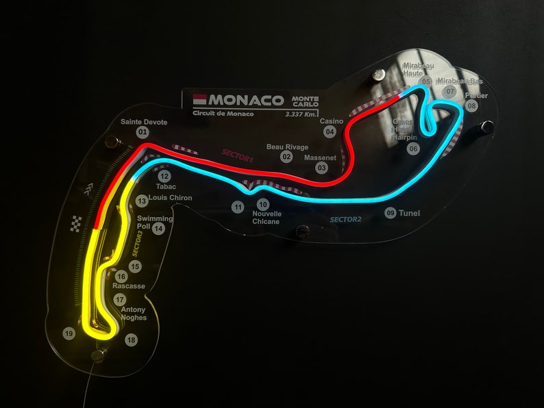 Circuit De Monaco Neon Race Track | Neon Race Track | F1 Formula | Race ...
