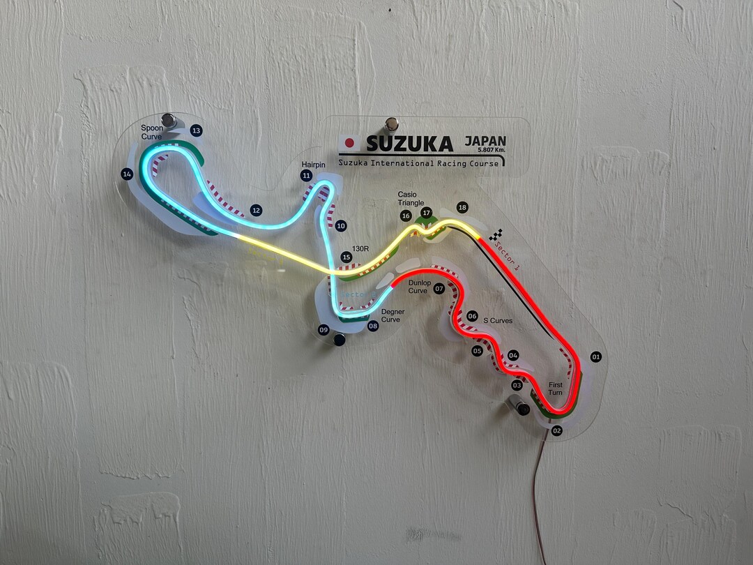 Suzuka International Racing Course Neon Race Track | F1 Formula | Race ...