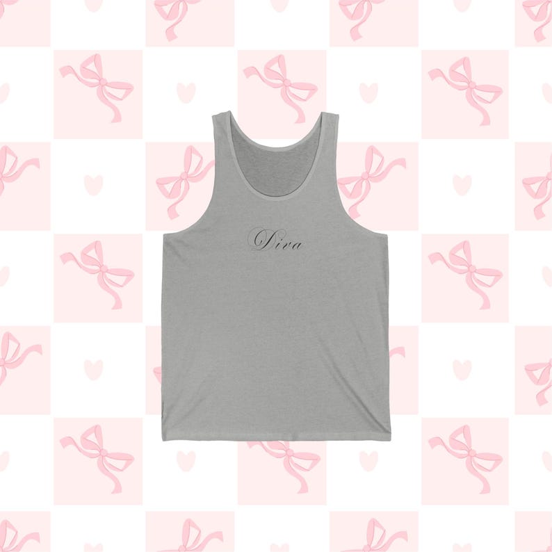 Diva Cursive Graphic Tank Top: Funny Y2K Coquette Shirt - Etsy