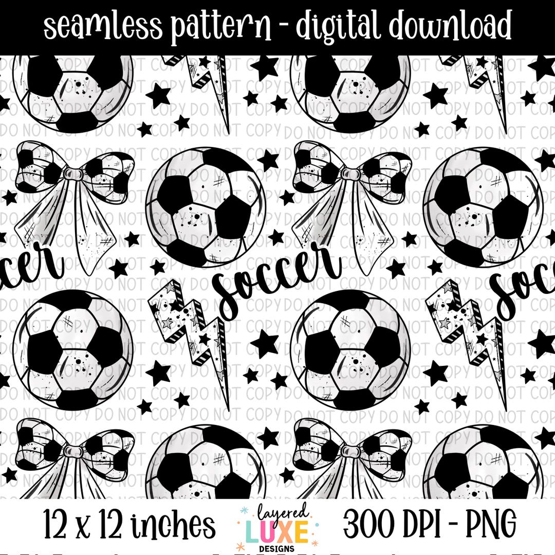 Soccer Seamless Pattern, (digital Paper PNG) - Etsy