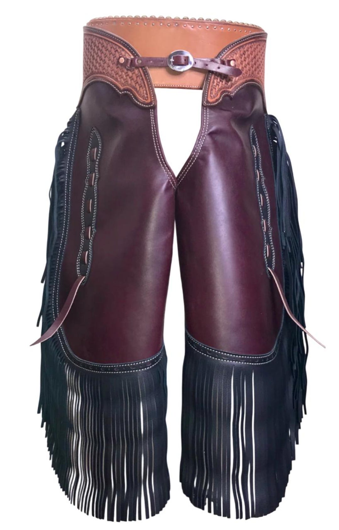 NEW Custom Heavy Duty Work Chinks Chaps Leather Hand-cut Hand Tooled ...