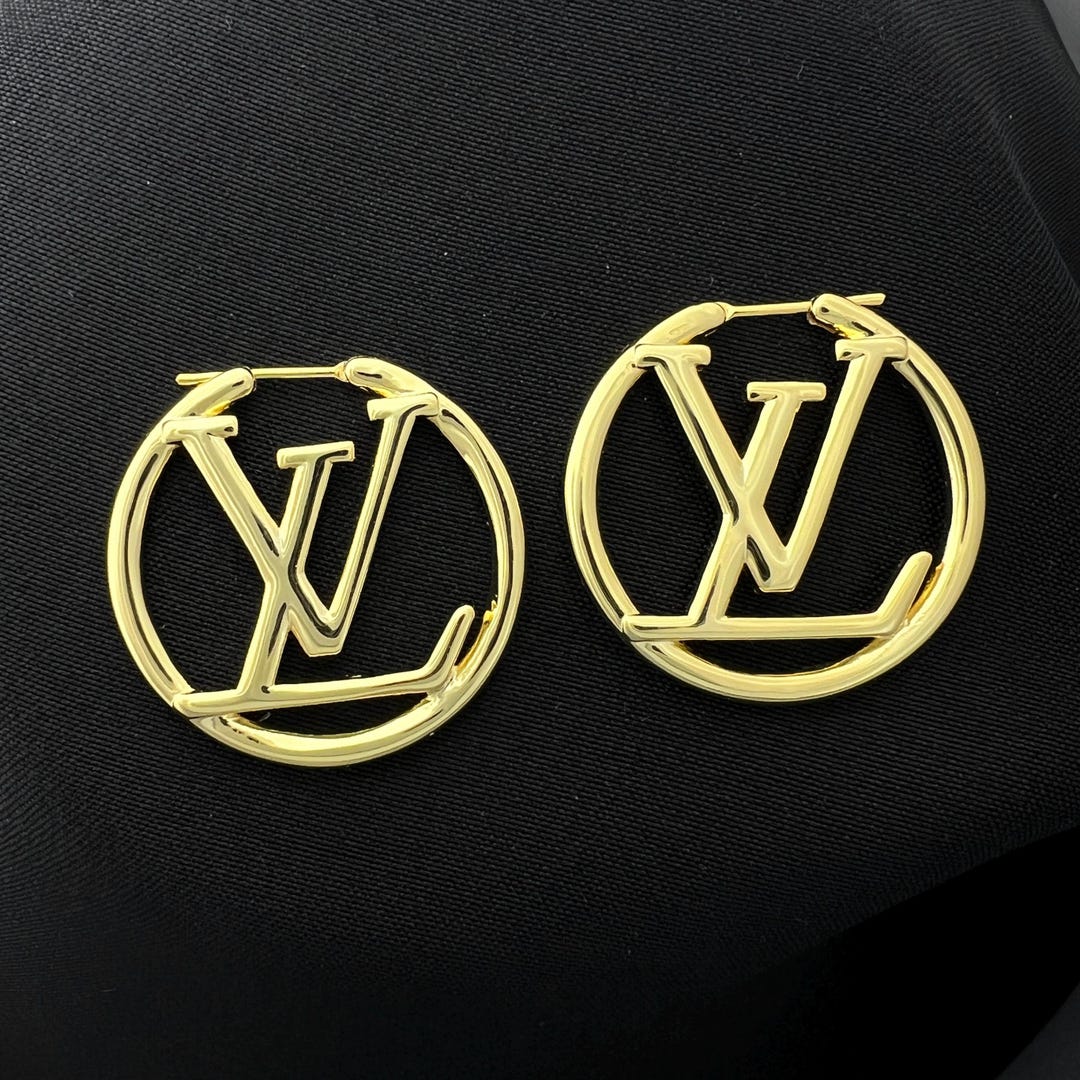 Vintage Louis Vuitton LV Hoop Earrings, Gift for Her, 3cm - Etsy