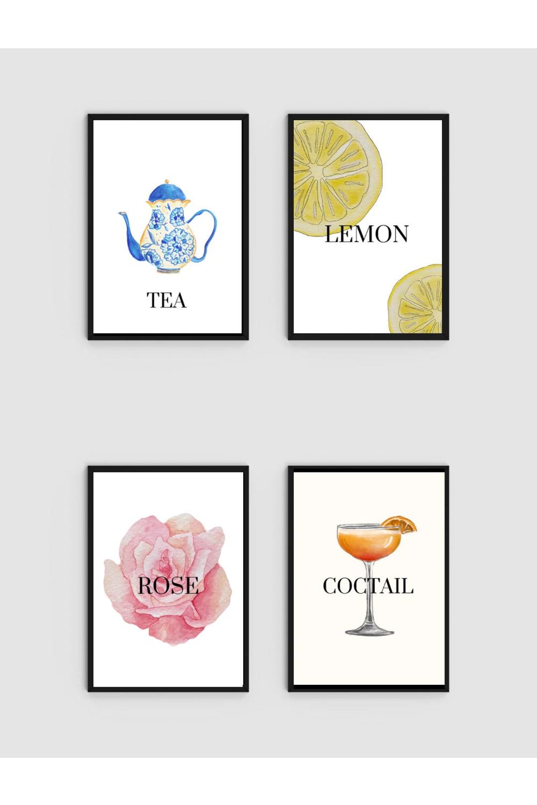 10 Printable Digital Wall Art Files .colorful and White Themed.decor ...