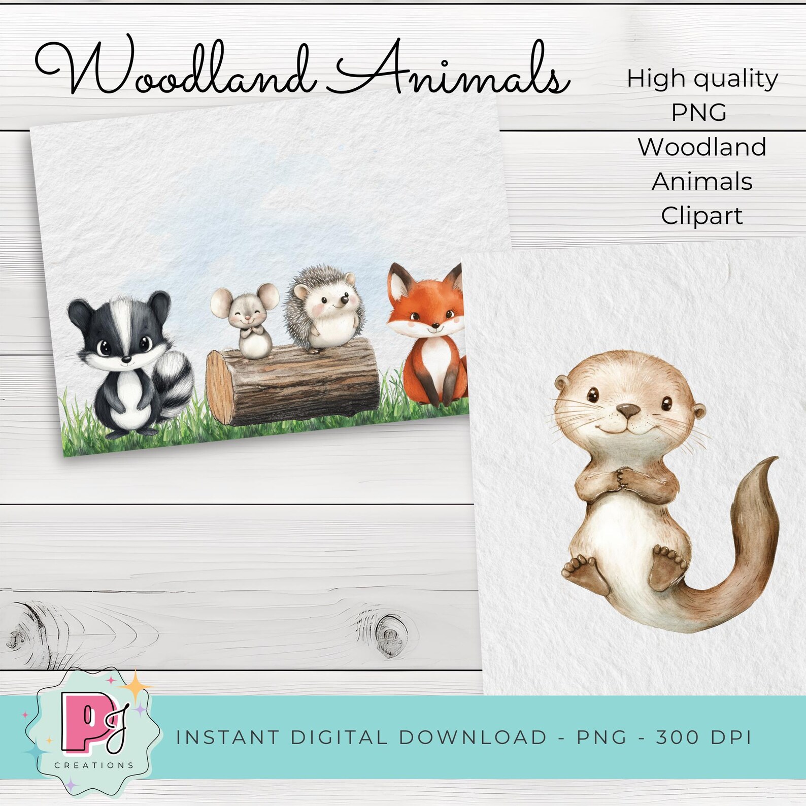 Woodland Animals Clipart, Clipart for Commercial Use, Transparent Pngs ...