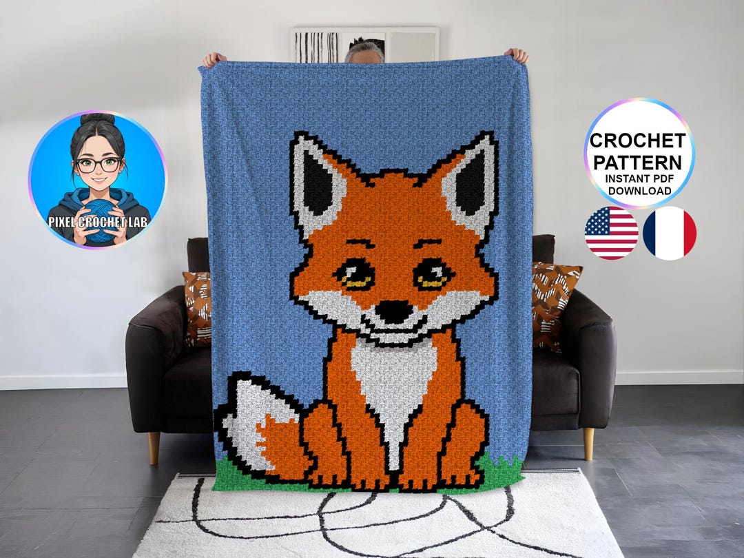 Red Fox Blanket Crochet Pattern for Baby, Child, Boy or Girl, C2c ...