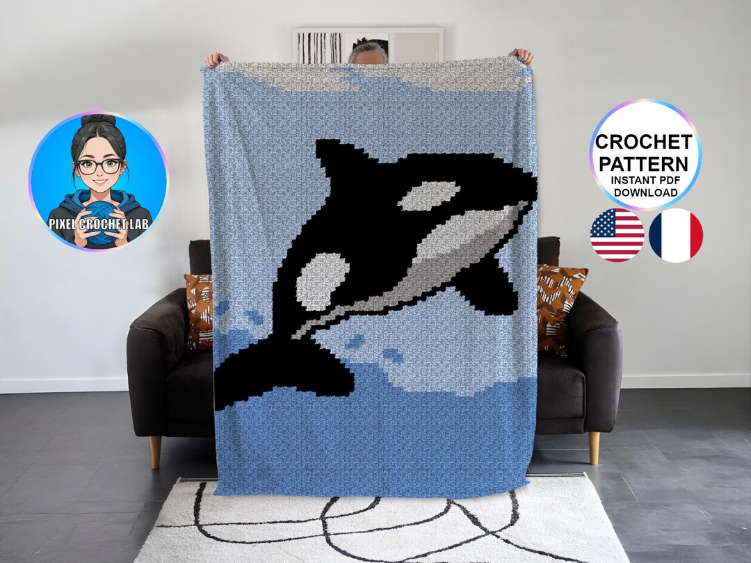 Orca Blanket Crochet Pattern for Children, Boy or Girl, Teenager or ...