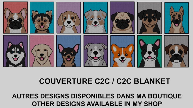 Labrador, Golden Retriever Dog Blanket, C2C (corner to Corner) Stitch ...