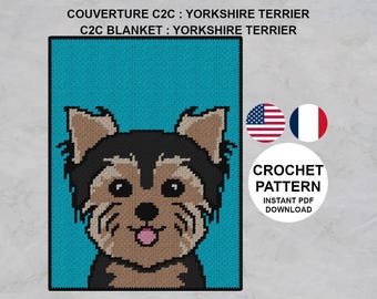 Yorkshire Terrier Crochet Afghan Pattern Graph - Etsy