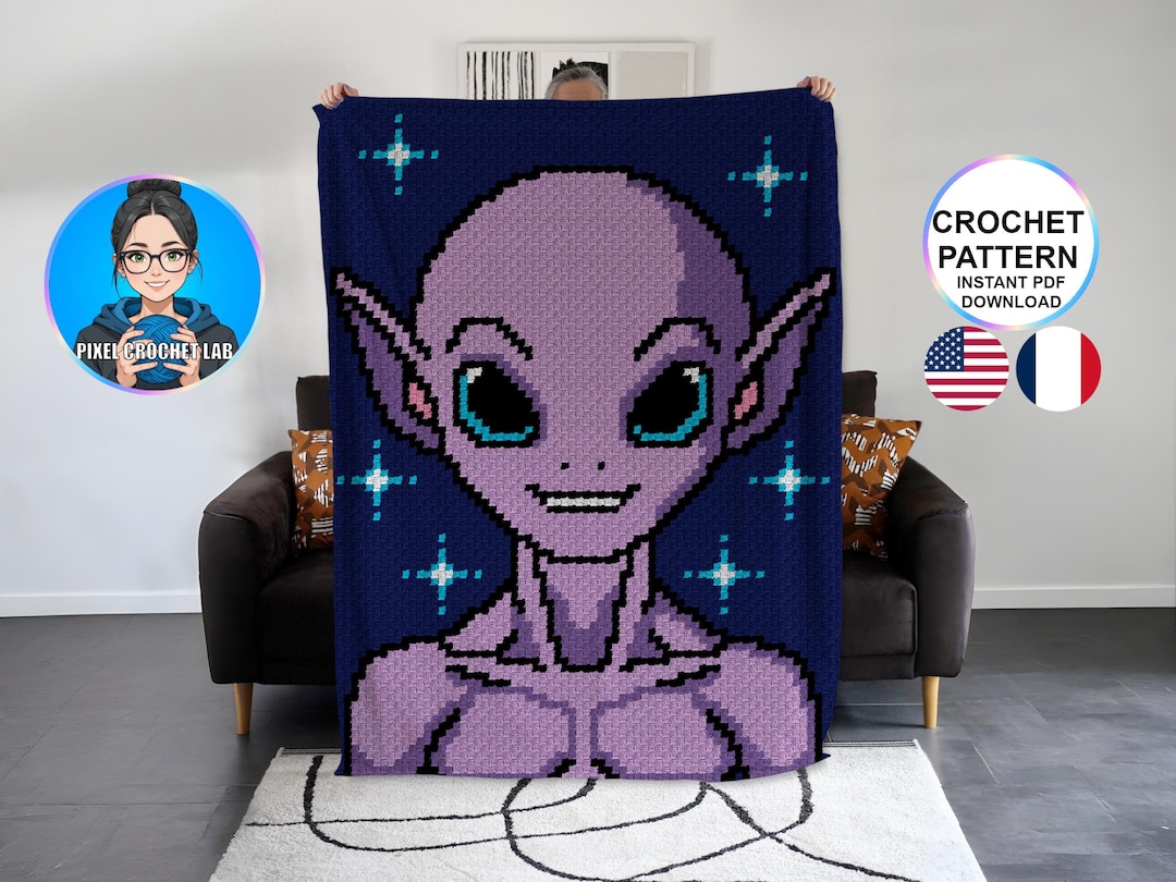 Alien C2C Blanket Crochet Pattern, Afghan Space Pattern, Galaxy ...