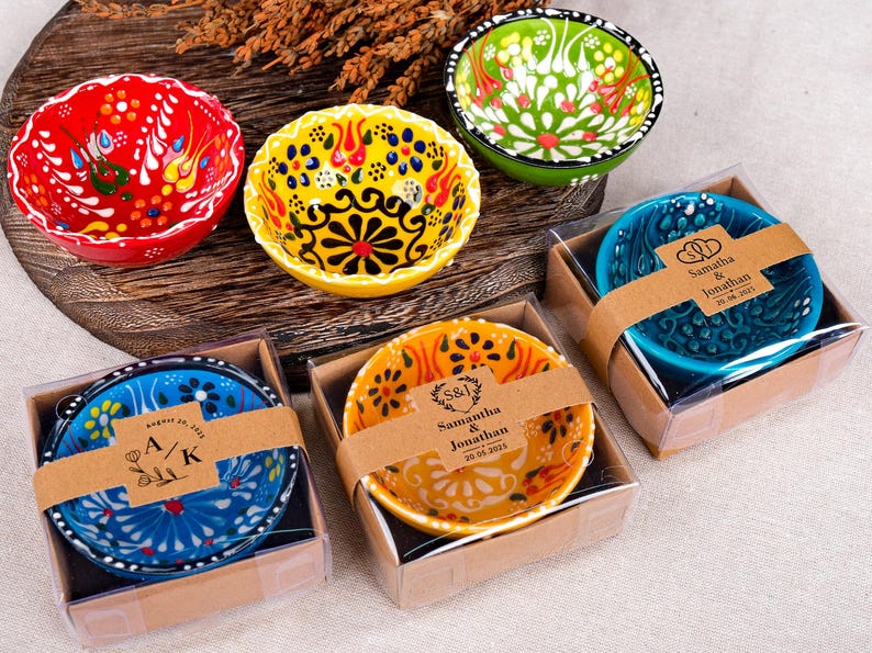 Turkish Ceramic Bowl, Wedding Guest Gifts, Turkish Cini Bowls, Boho ...