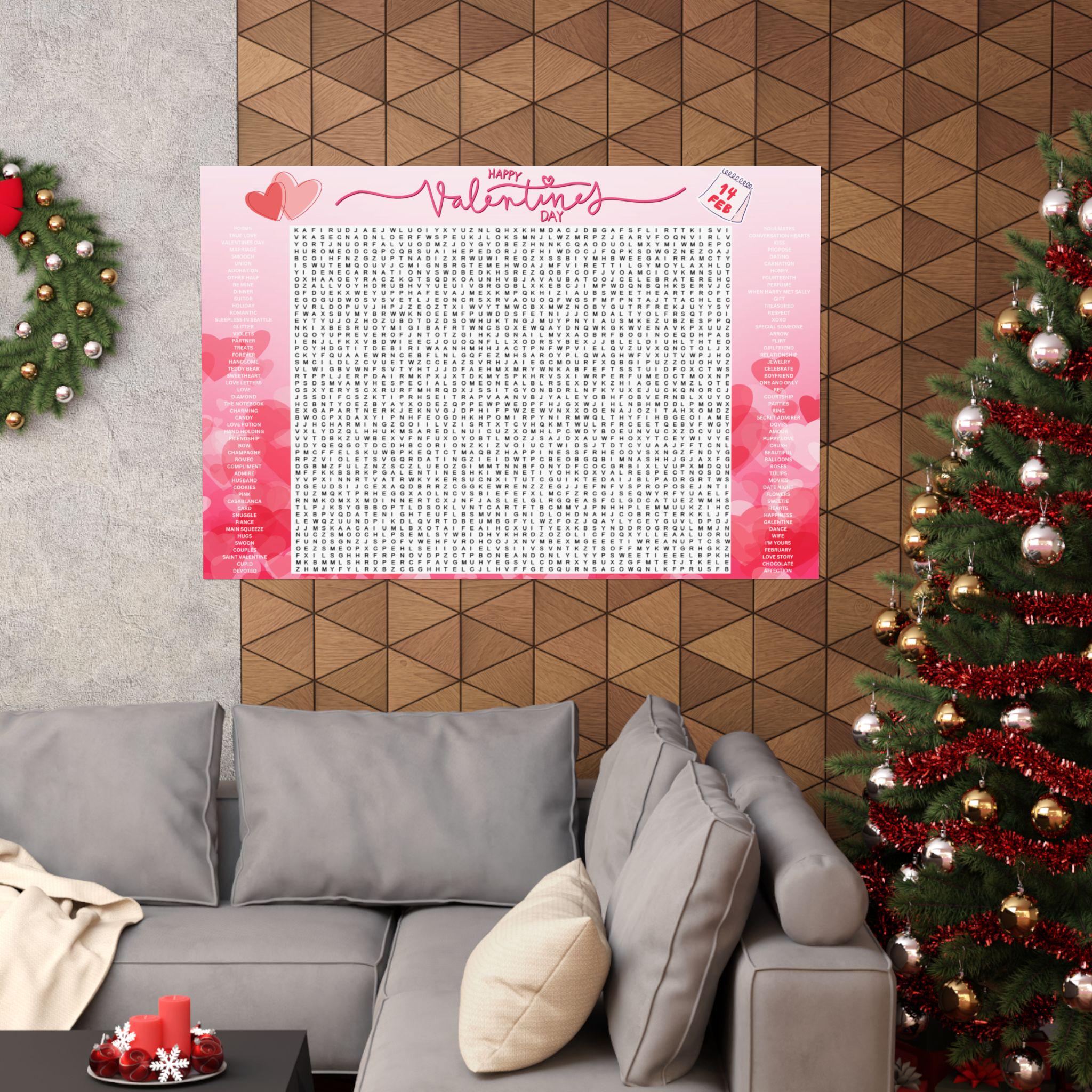 Huge Valentine's Day Word Search Puzzle (word Scramble) Poster ...