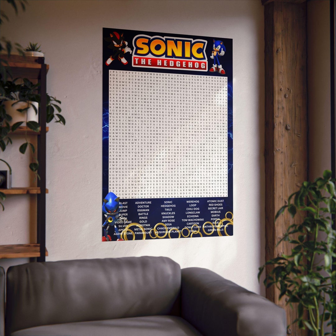Sonic the Hedgehog Word Search Poster: Family Game (6 Sizes) - Etsy