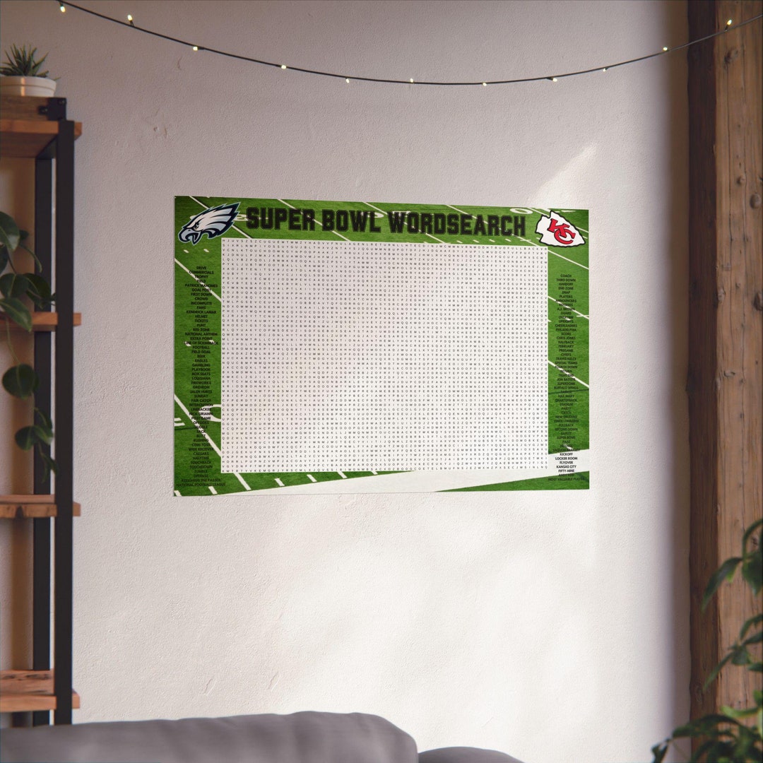 Huge Super Bowl Football Word Search Puzzle (word Scramble) Poster ...