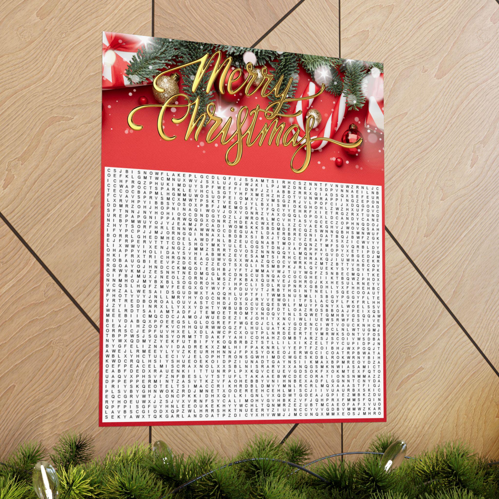 Christmas Word Search Poster, Holiday Activities, Great for Kids ...
