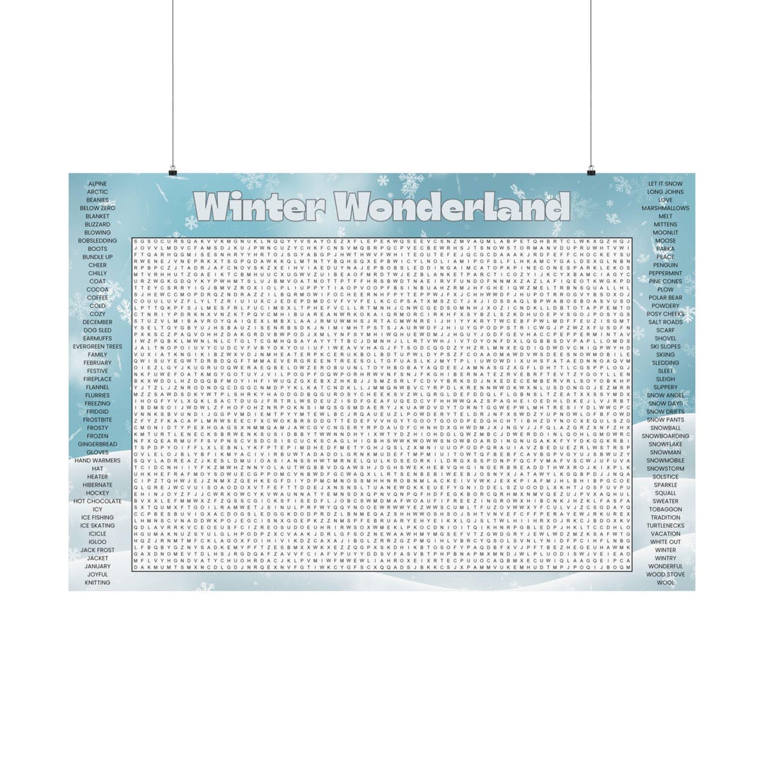 Winter Wonderland Giant Wall Word Search - Etsy