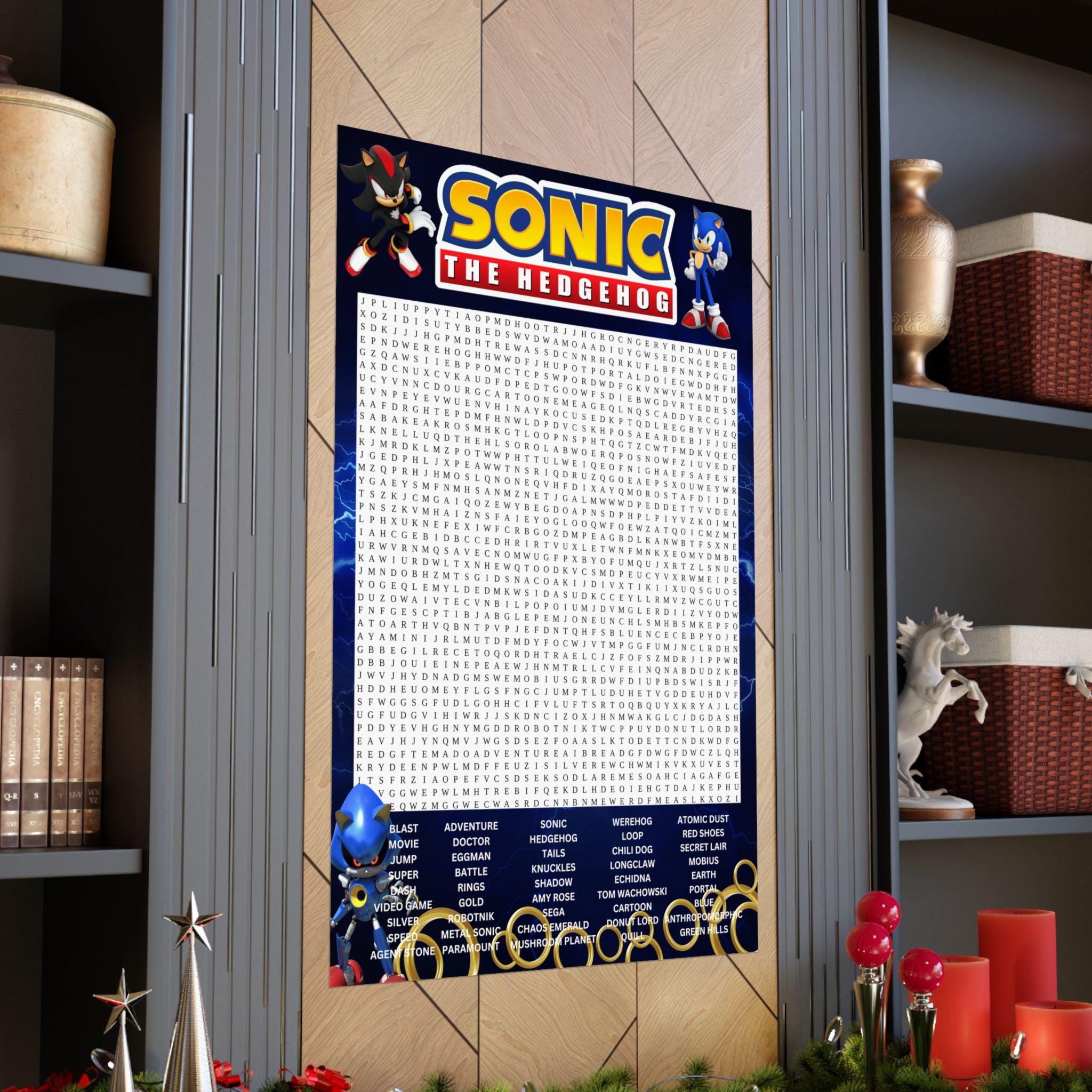 Sonic the Hedgehog Word Search Poster: Family Game (6 Sizes) - Etsy