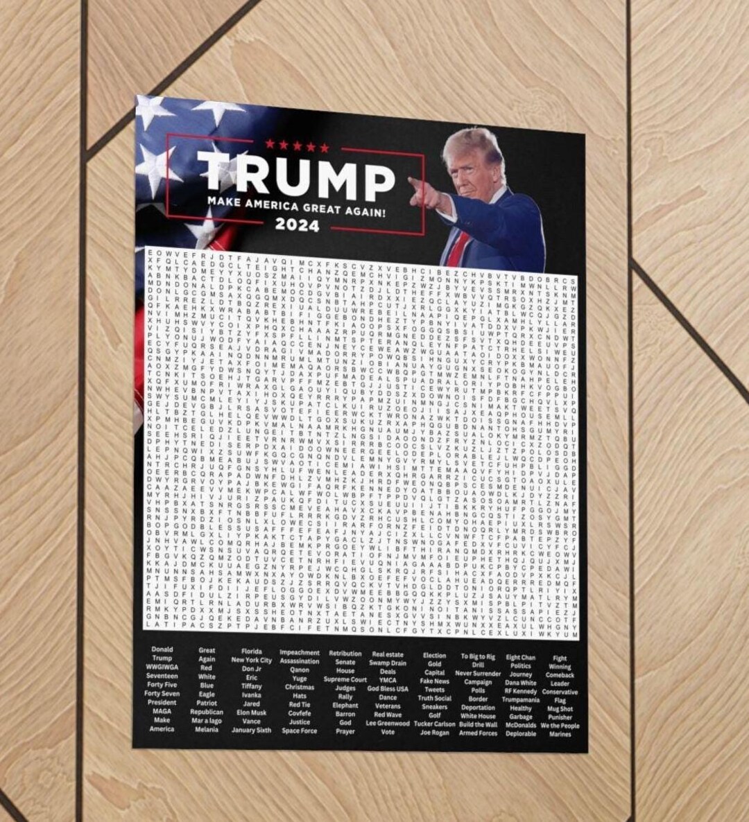 Donald Trump Giant Word Search Game; Digital Download; Wall Art; Fun ...