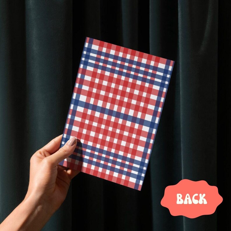 Labor Day BBQ Invitation | Red White Blue Gingham, 5x7 (editable Canva ...