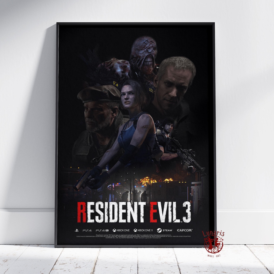 Resident Evil 3 Poster | Jill Valentine Wall Art | Unframed Canvas ...