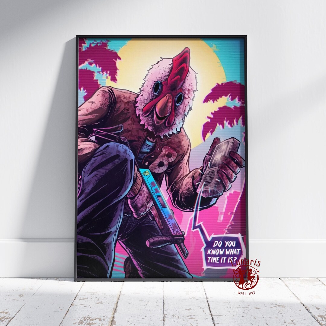 Hotline Miami Poster | Jacket Wall Art | Unframed Canvas Print | Gift ...