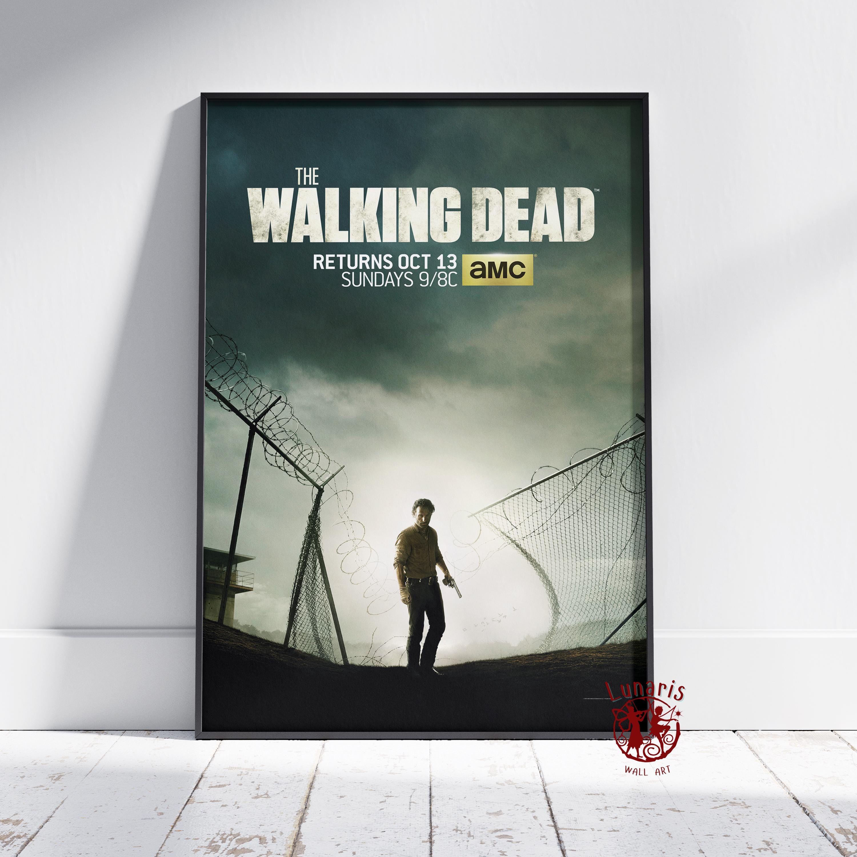 The Walking Dead Poster | Rick Grimes Wall Art | Unframed Canvas Print ...