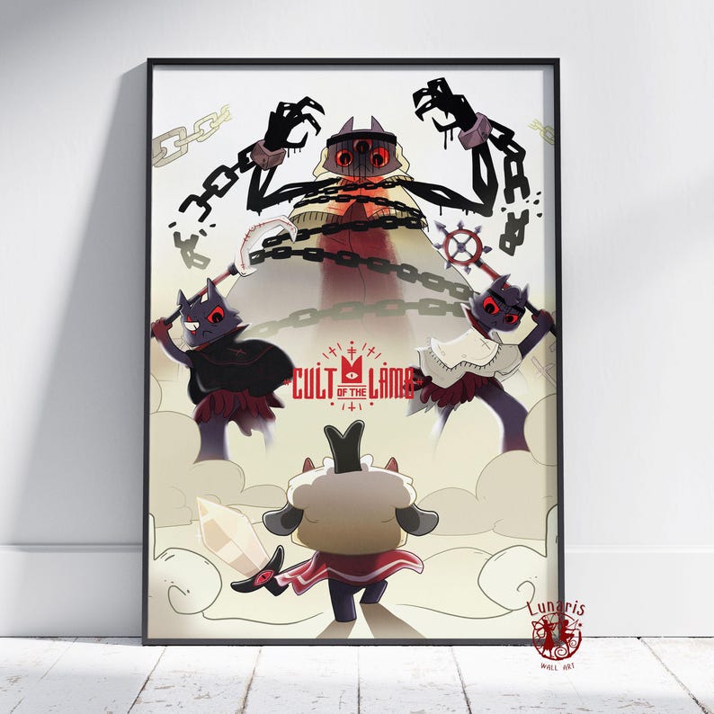 Cult of the Lamb Poster | the Lamb Wall Art | Unframed Canvas Print ...