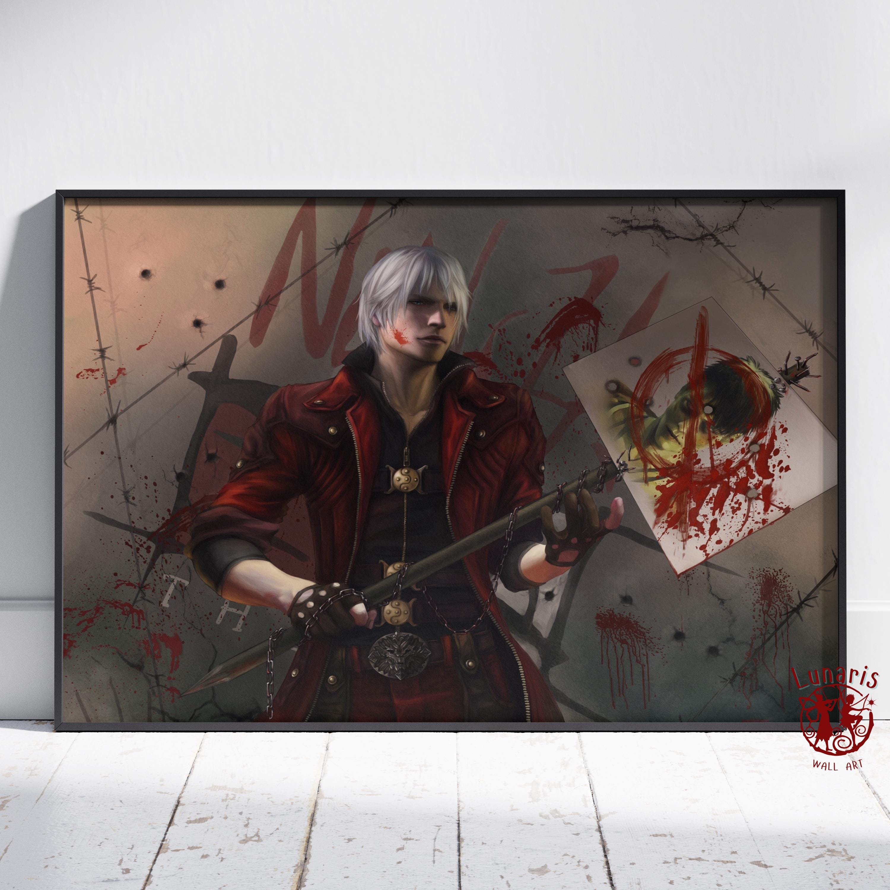 Devil May Cry Poster | Dante Wall Art | Unframed Canvas Print | Gift ...