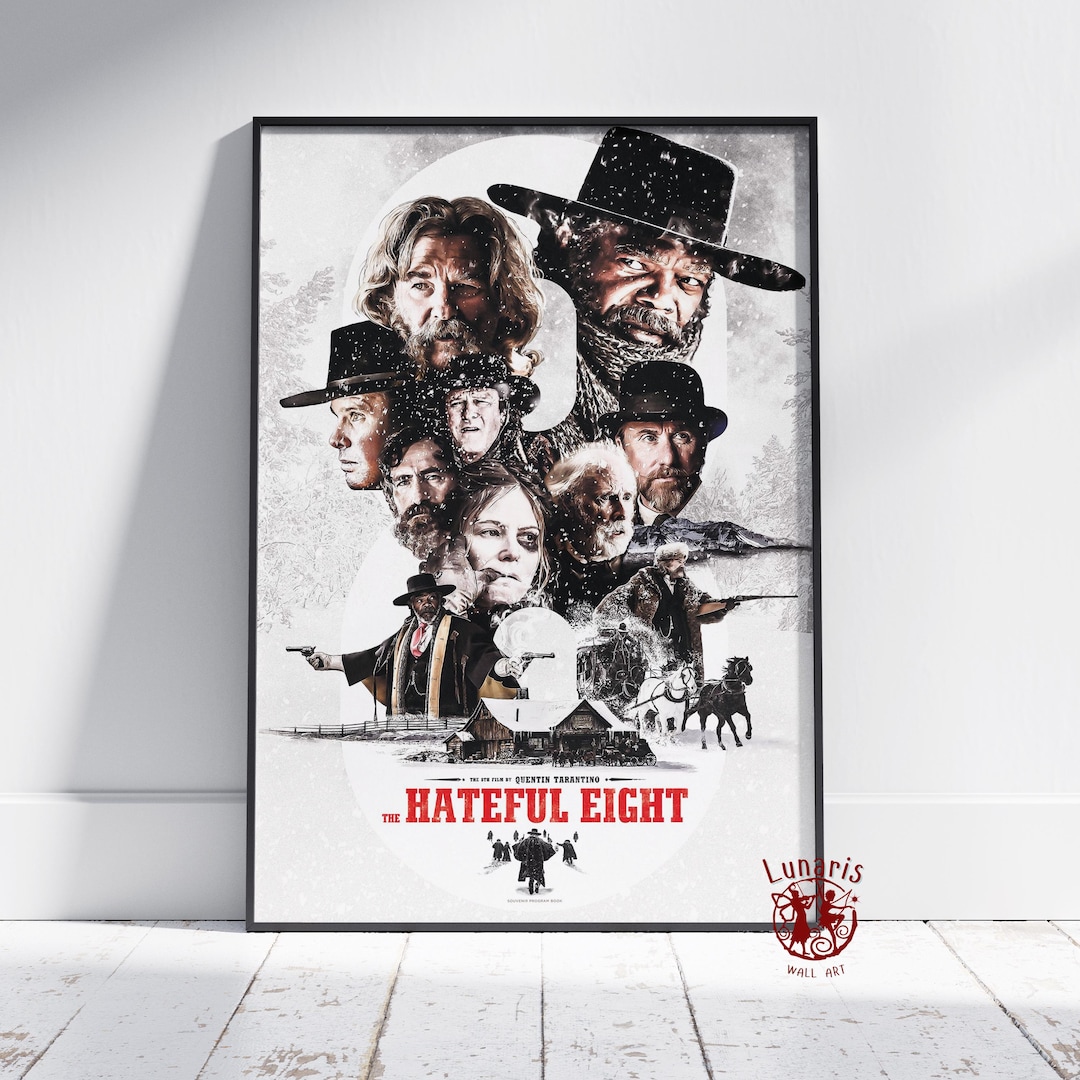The Hateful Eight Poster Tarantino Movie Wall Art Unframed Canvas Print ...