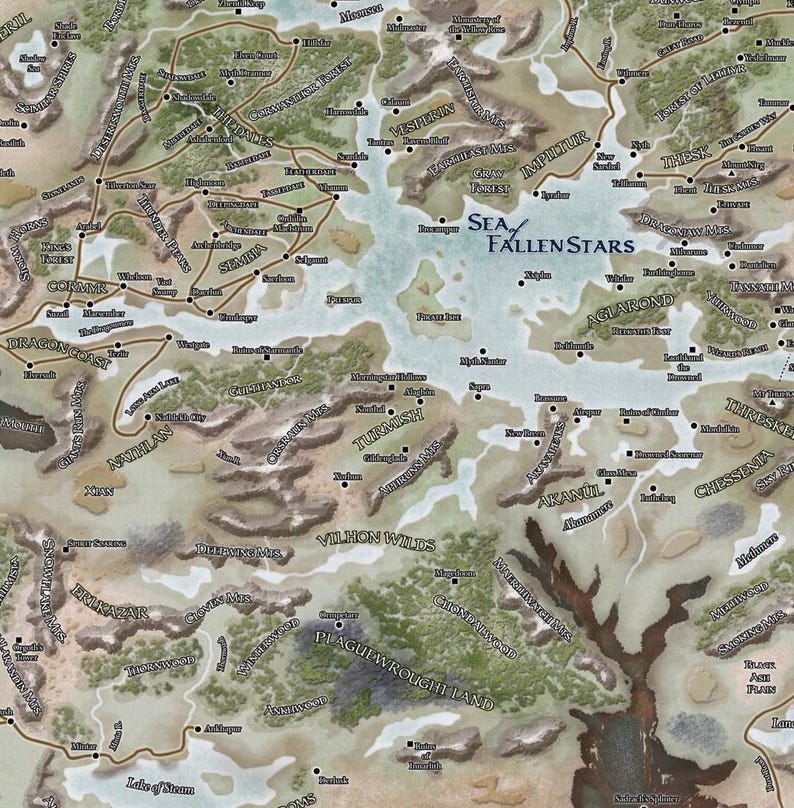 Dungeons and Dragons Faerun Poster | Forgotten Realms Wall Art ...