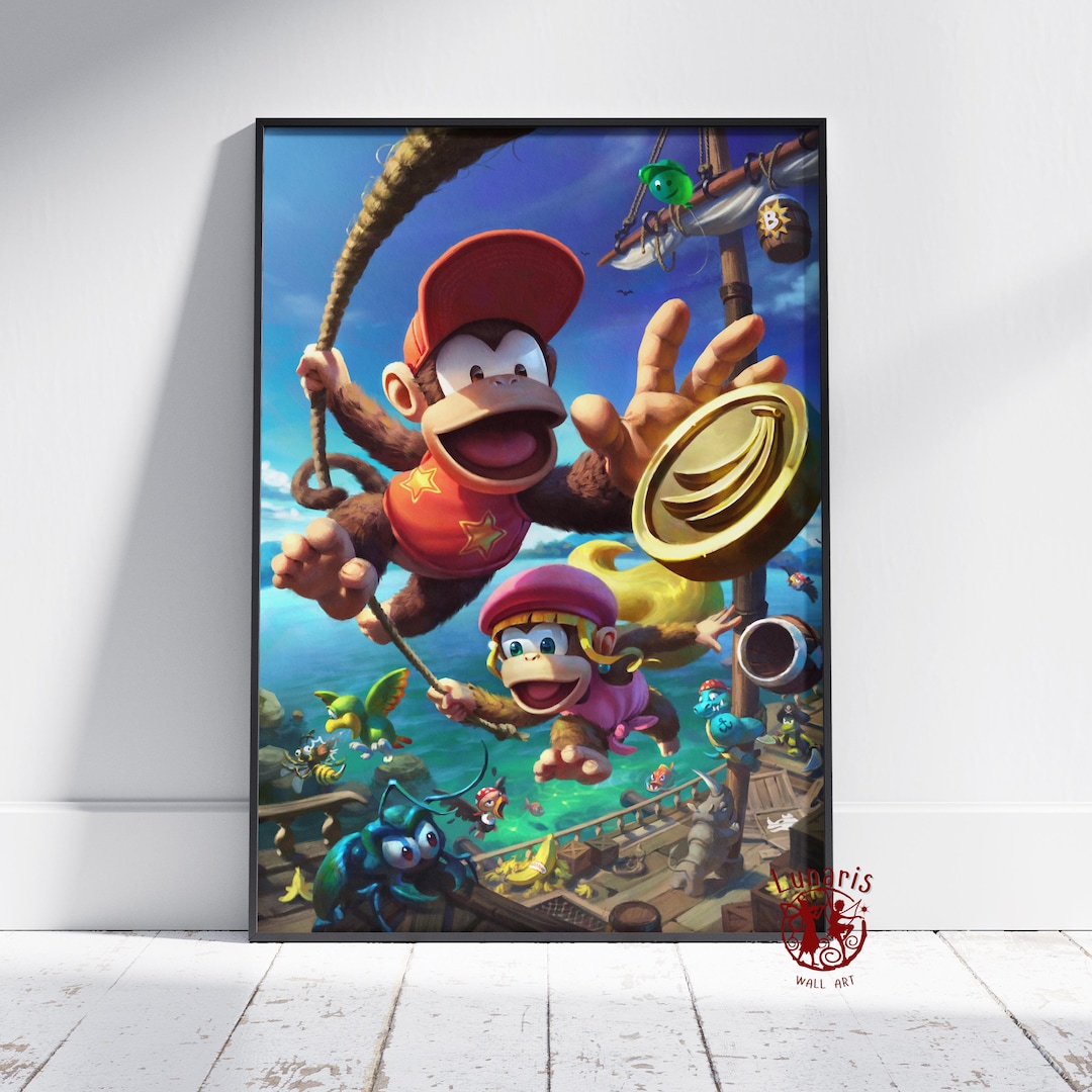 Donkey Kong Poster | Arcade Game Wall Art | Unframed Canvas Print ...