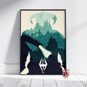 The Elder Scrolls V: Skyrim Poster Dragonborn Wall Art Unframed Canvas ...