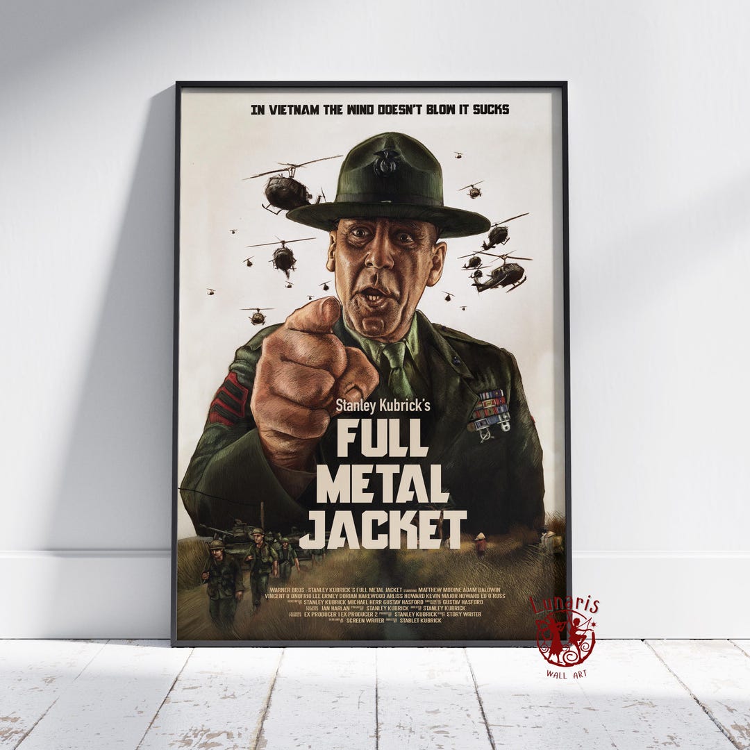 Full Metal Jacket Poster Matthew Modine Wall Art Unframed Canvas Print ...