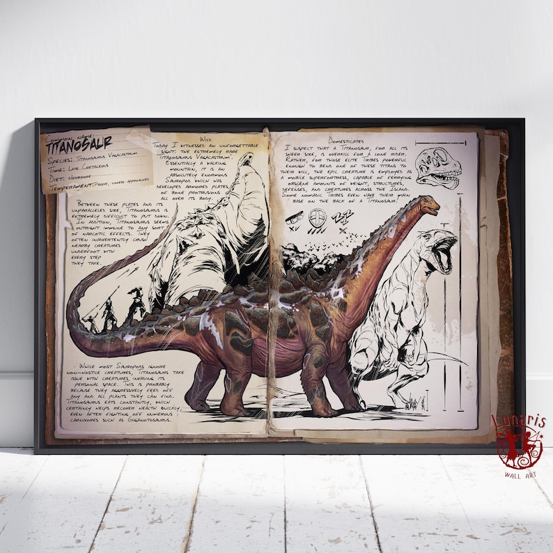 Ark Survival Evolved Dossiers Poster | Diplodocus Wall Art | Unframed ...
