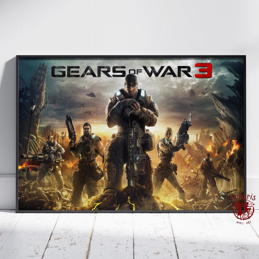 Gears of War Poster Marcus Michael Fenix Wall Art Unframed Canvas Print ...