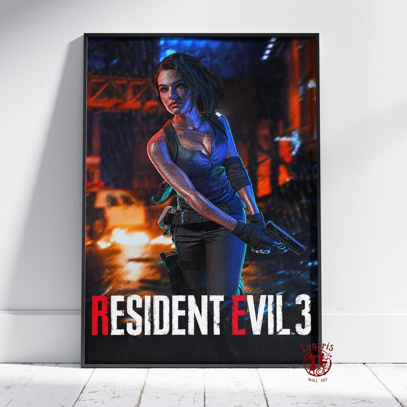 Resident Evil 3 Poster | Jill Valentine Wall Art | Unframed Canvas ...