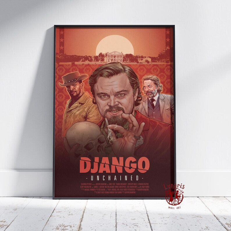 Django Unchained Poster | Tarantino Movie Wall Art | Unframed Canvas ...