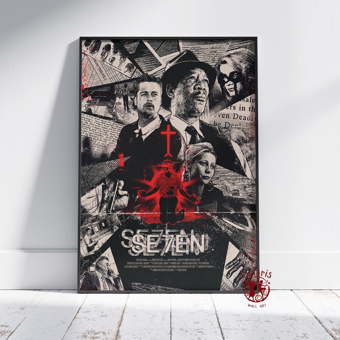 Se7en Poster | Somerset Wall Art | Unframed Canvas Print | Gift Movie ...