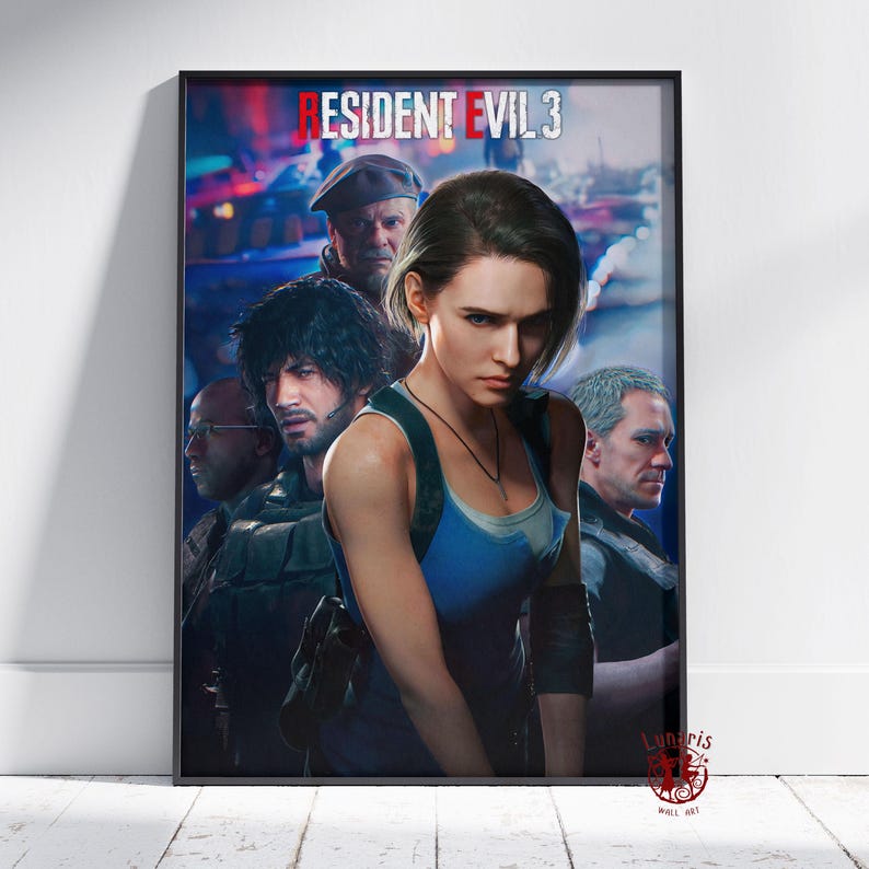 Resident Evil 3 Poster | Jill Valentine Wall Art | Unframed Canvas ...