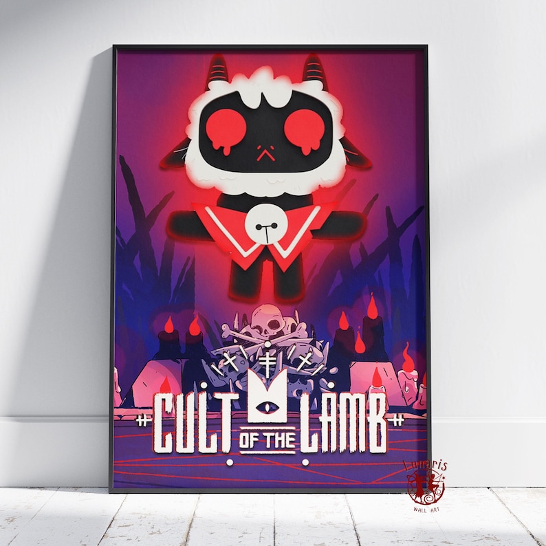 Cult of the Lamb Poster | the Lamb Wall Art | Unframed Canvas Print ...