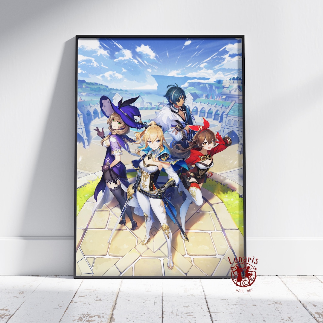 Genshin Impact Poster | Tevyat Wall Art | Unframed Canvas Print | Gift ...
