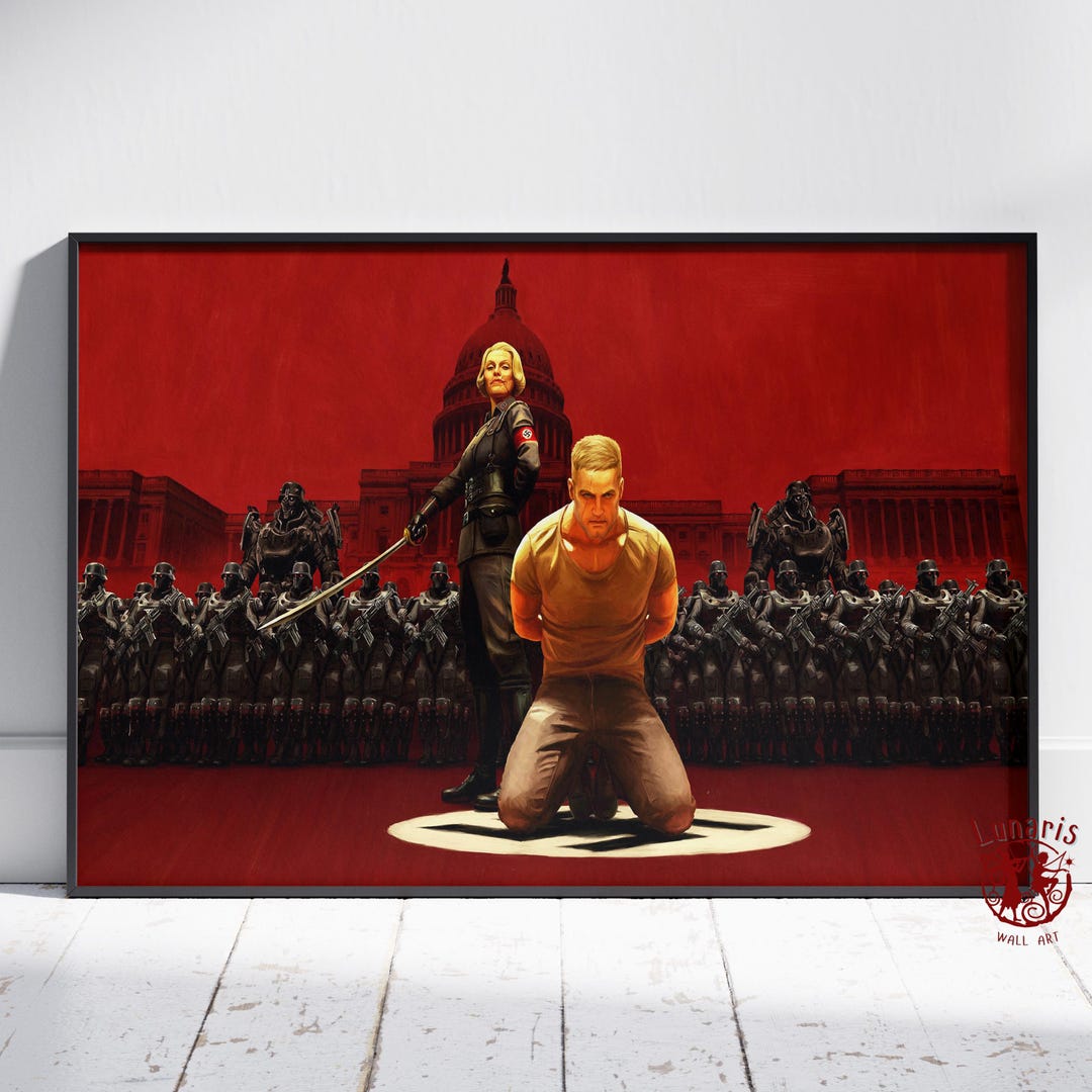 Wolfenstein Poster B.J. Blazkowicz Wall Art Unframed Canvas Print Gift ...