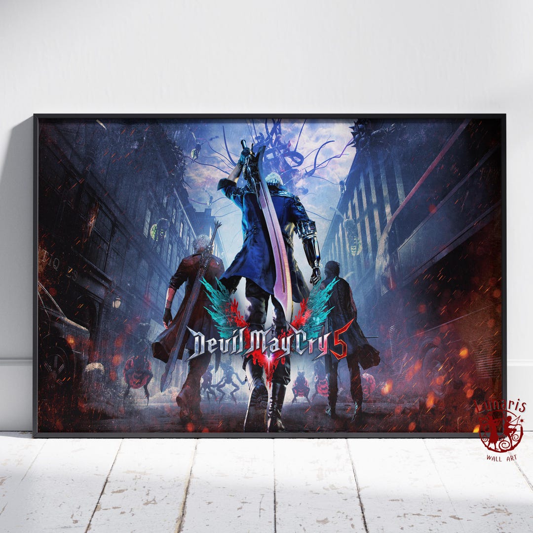 Devil May Cry Poster | Dante Wall Art | Unframed Canvas Print | Gift ...