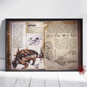 Ark Survival Evolved Dossiers Poster | Spinosaur Wall Art | Unframed ...