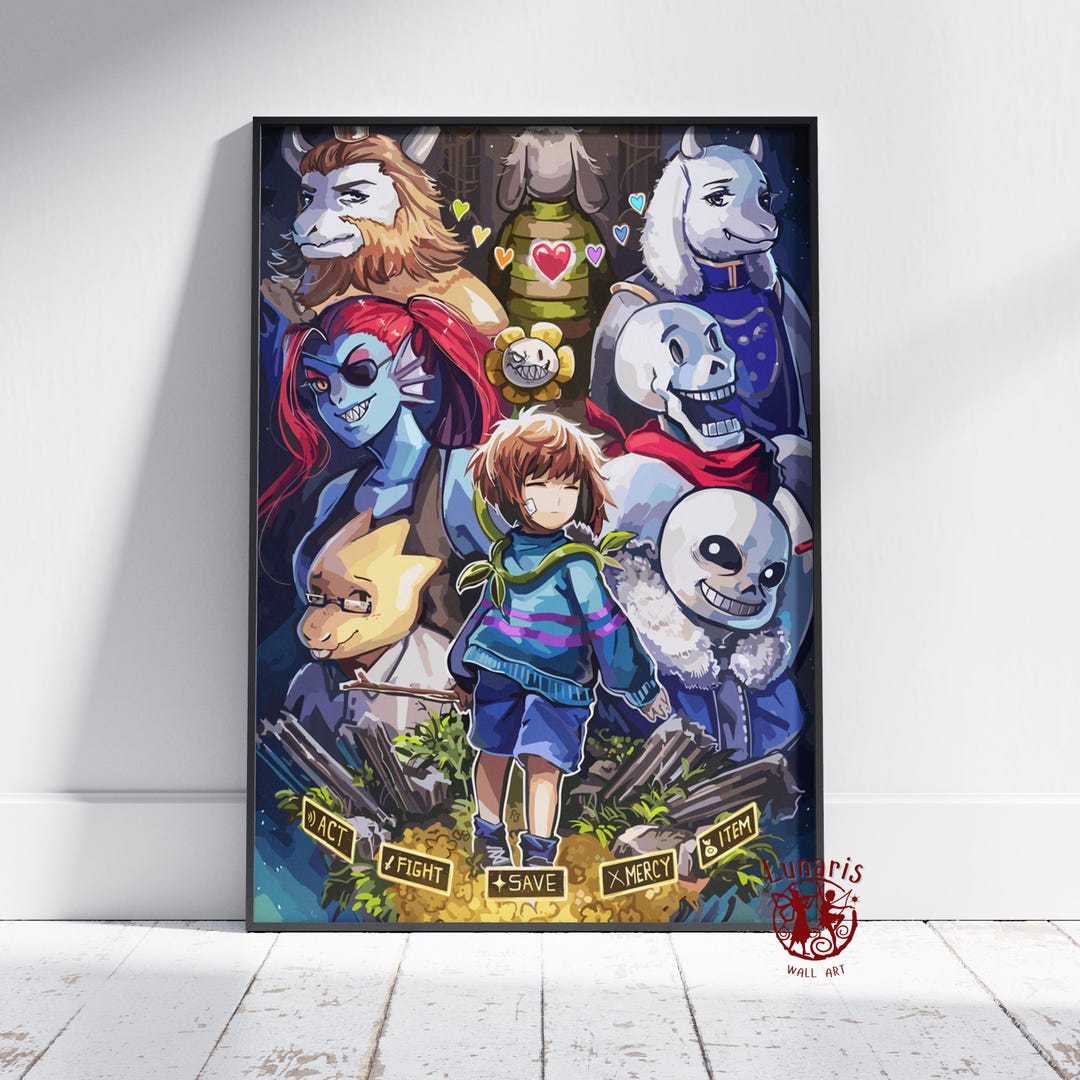 Undertale Poster | Frisk Wall Art | Unframed Canvas Print | Gift Game ...