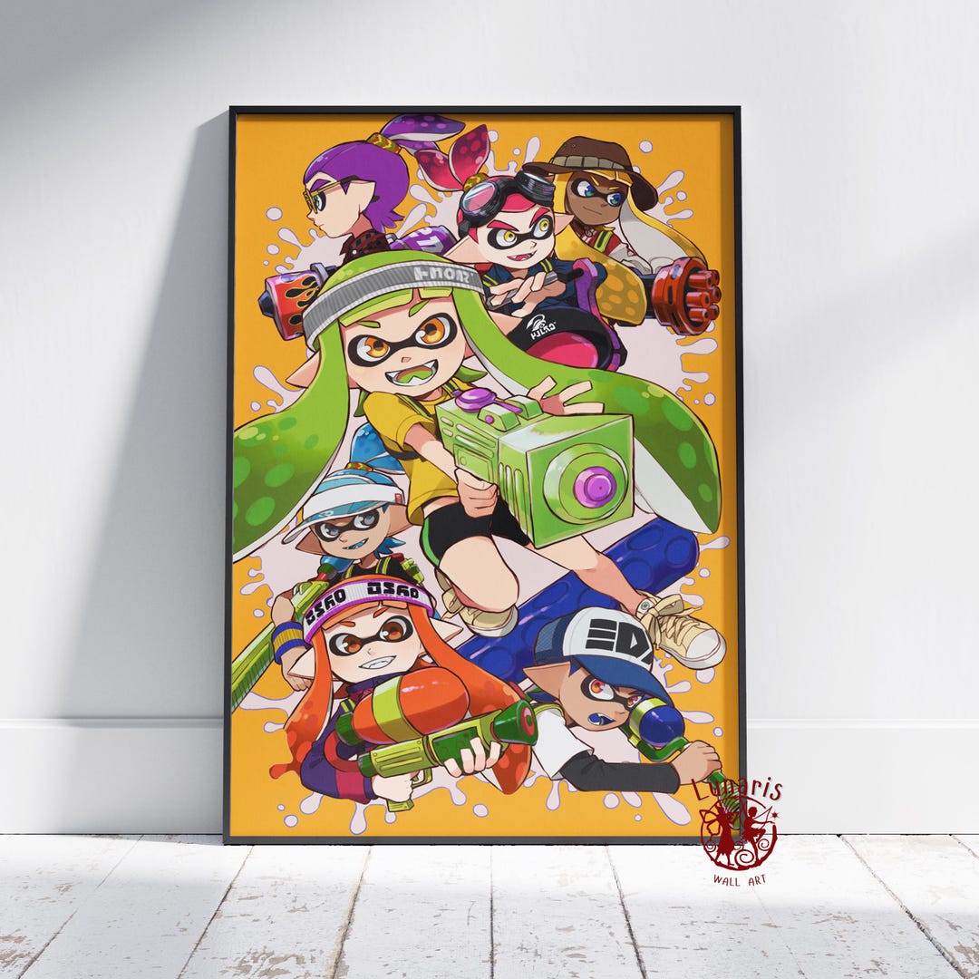 Splatoon Poster | Inklings Wall Art | Unframed Canvas Print | Gift Game ...