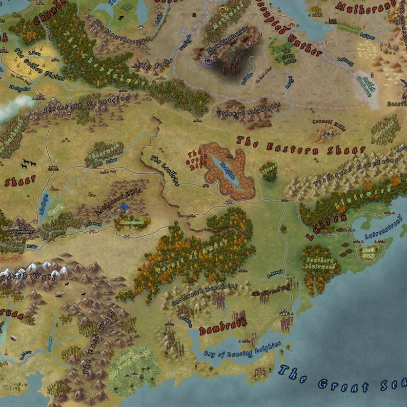Dungeons and Dragons Faerun Poster | Forgotten Realms Wall Art ...