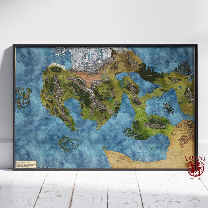 Dungeons and Dragons Faerun Poster | Forgotten Realms Wall Art ...
