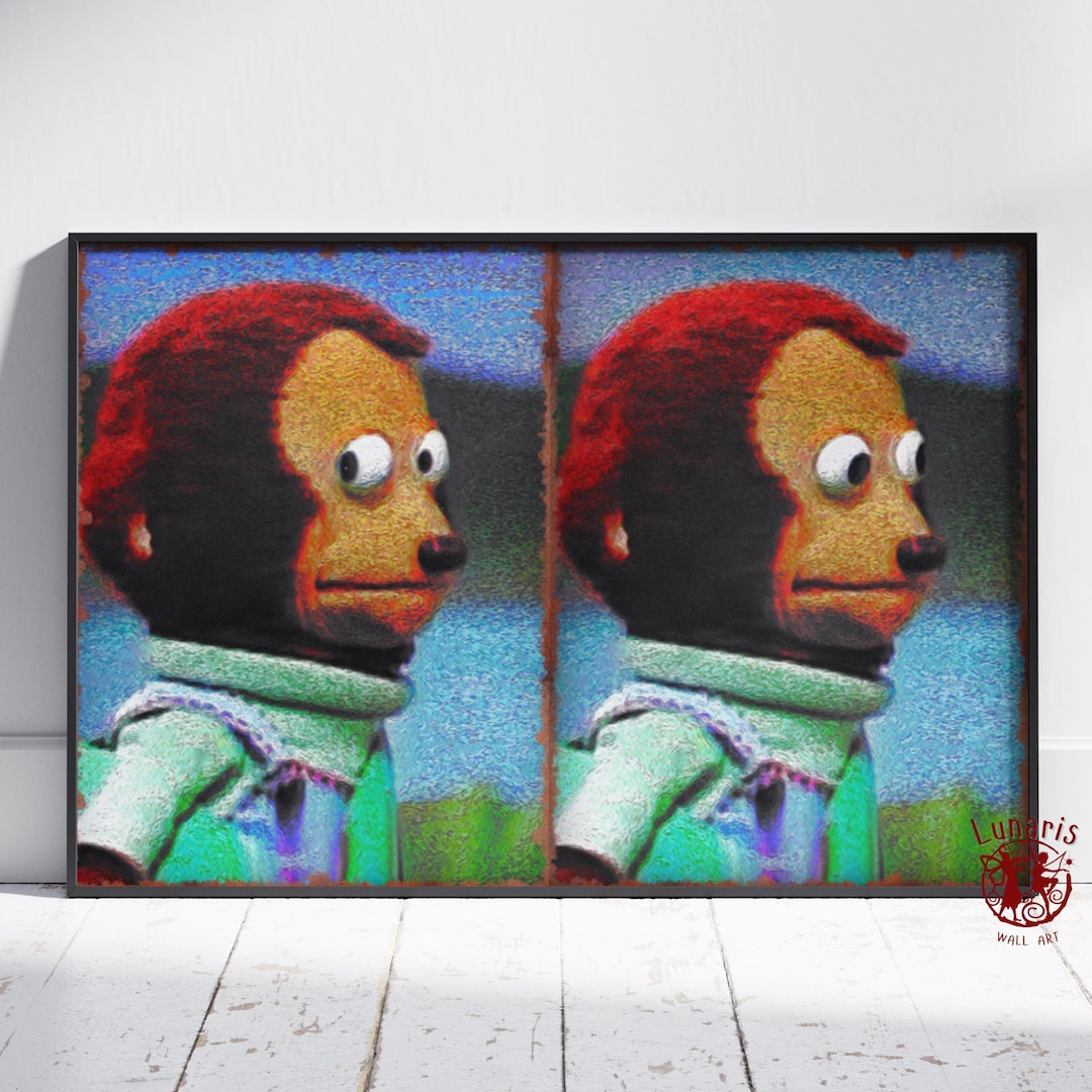 Monkey Puppet Meme Poster Poster | Side-eye Monkey Meme Wall Art ...