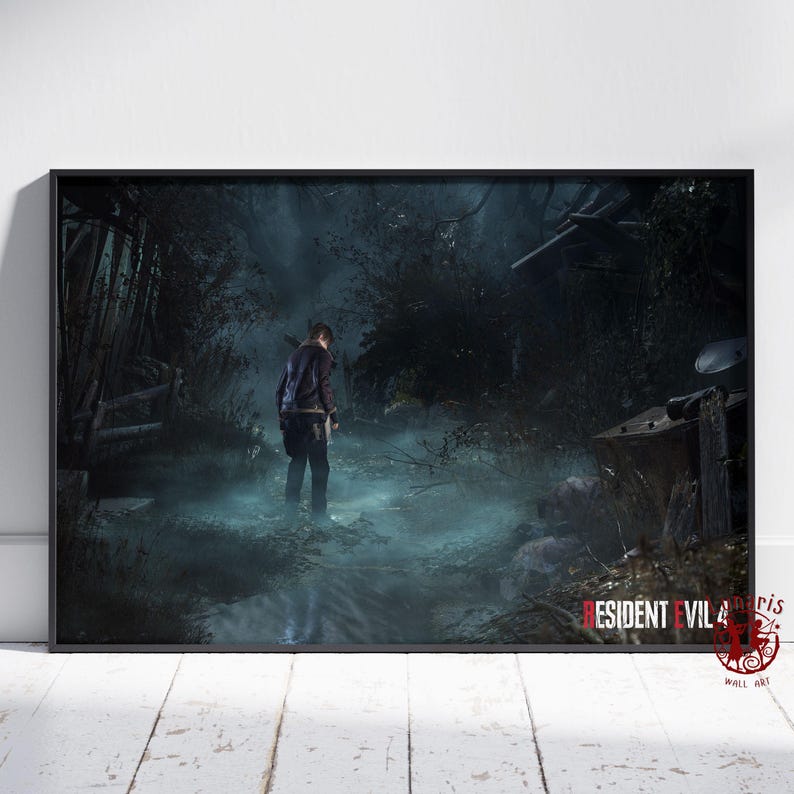 Resident Evil 4 Poster | Leon Kennedy Wall Art | Unframed Canvas Print ...